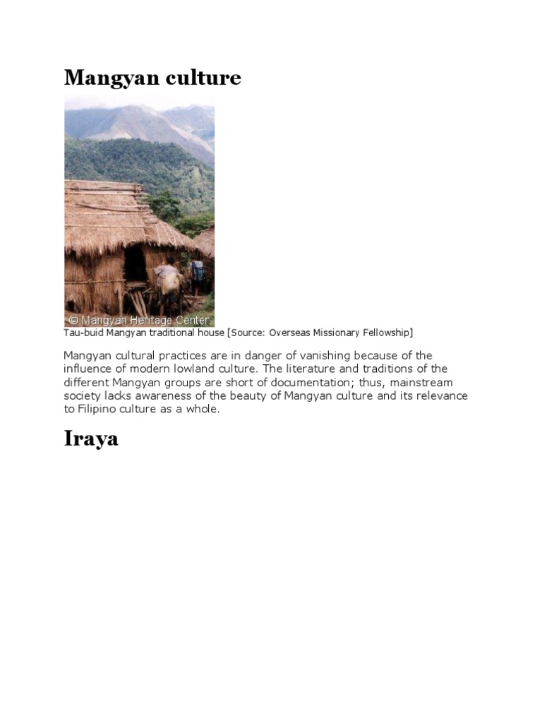 Mangyan Culture | Linguistics