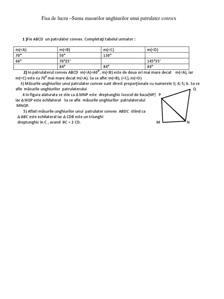 Fisa Patrulatere Convexe | PDF