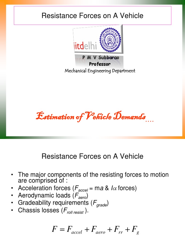 Vehicle Resistance Forces Explained | PDF | Clutch | Manual Transmission