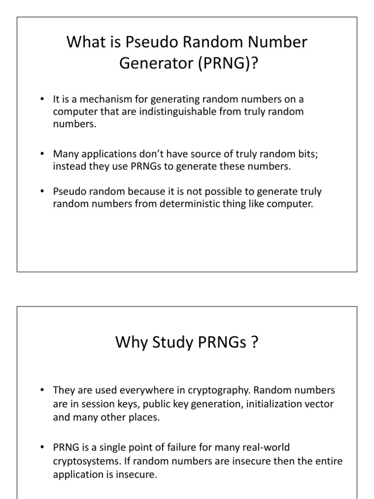 Understanding Pseudo Random Number Generators | PDF