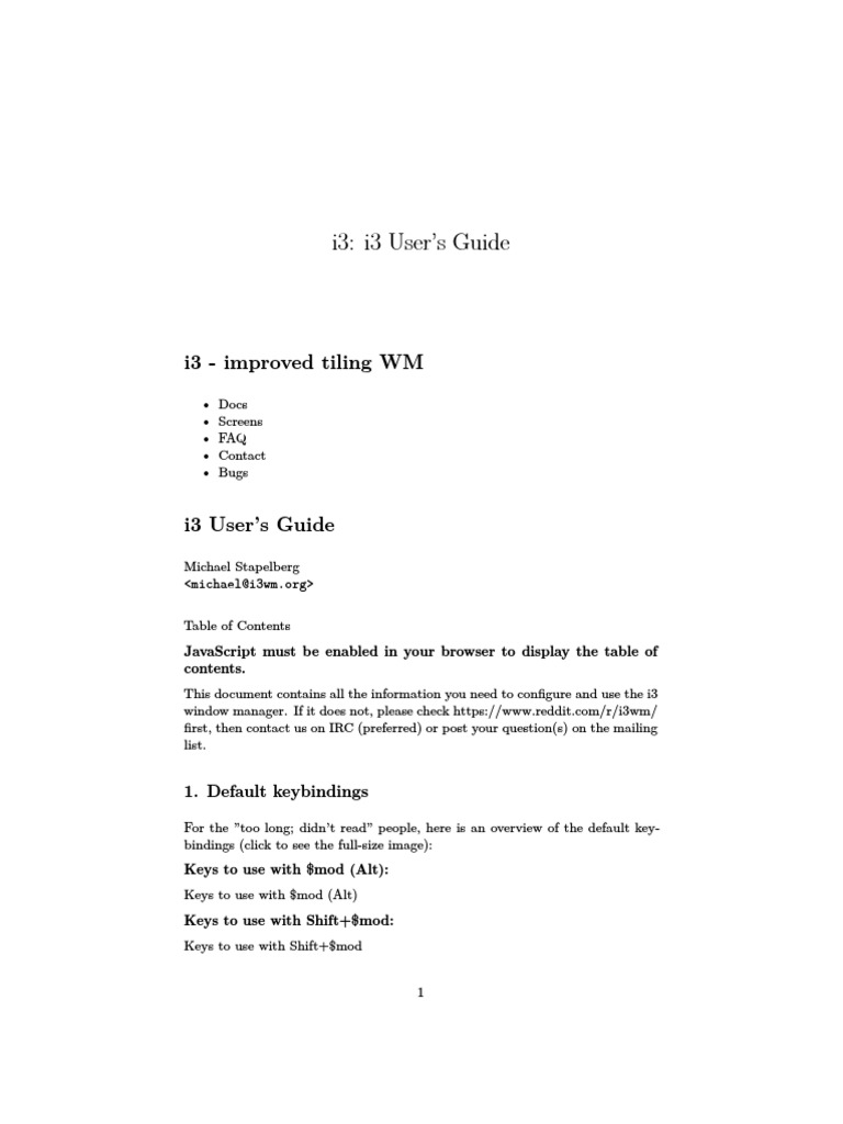 Manual - I3wm | PDF | Command Line Interface | Keyboard Shortcut
