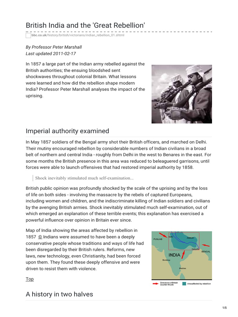 British India and The Great Rebellion | PDF | Indian Rebellion Of 1857 ...