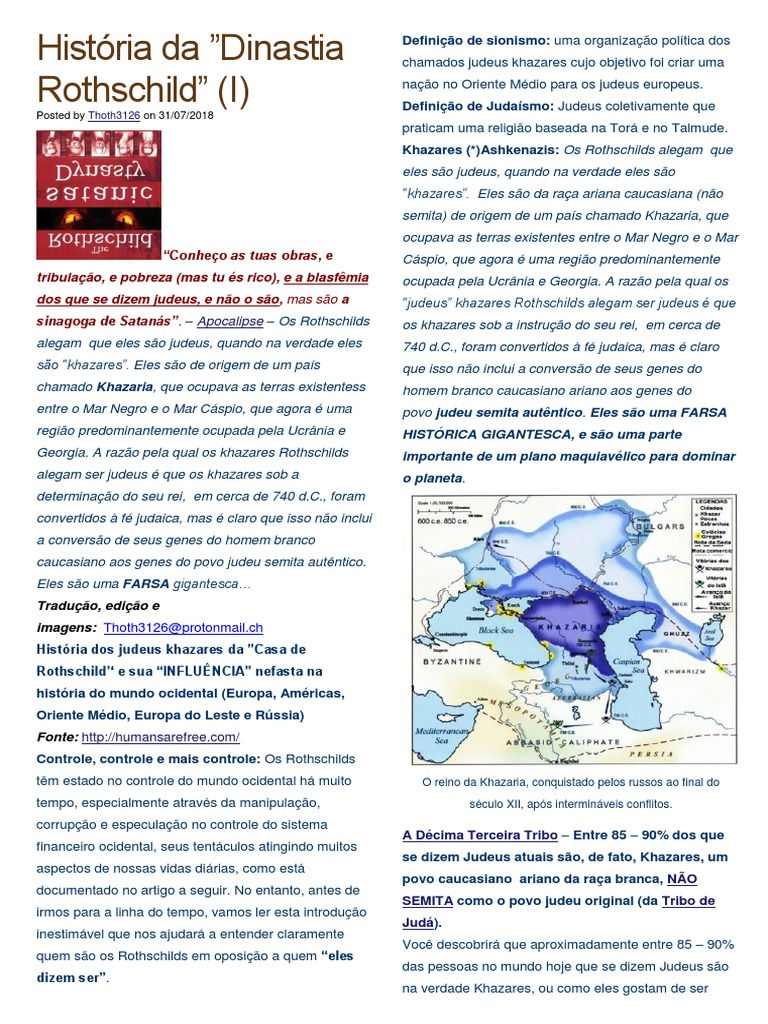 História Da "Dinastia Rothschild" | PDF | Frankfurt am Main | Família ...