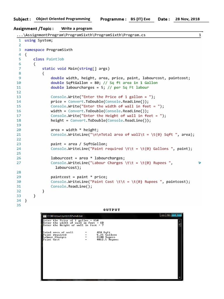 Assignment Programming C# | PDF