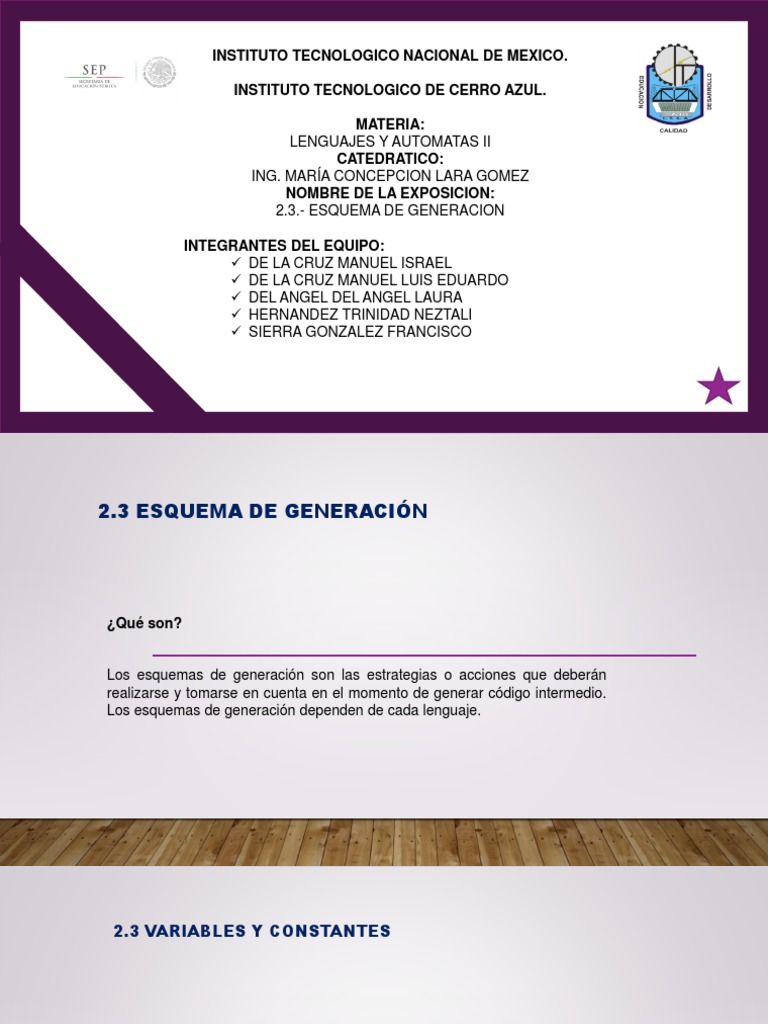 Exposicion E3 Esquema de Generacion | PDF | Programa de computadora ...
