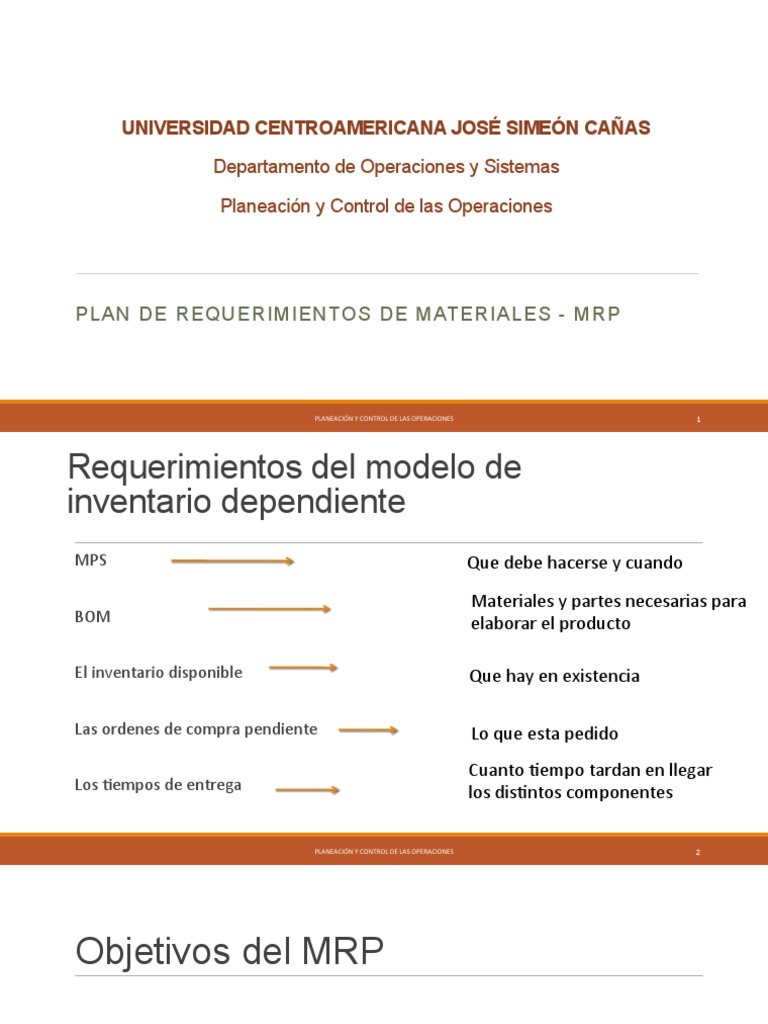 11 +Plan+de+Requerimiento+de+Materiales | PDF | Inventario | Planificación