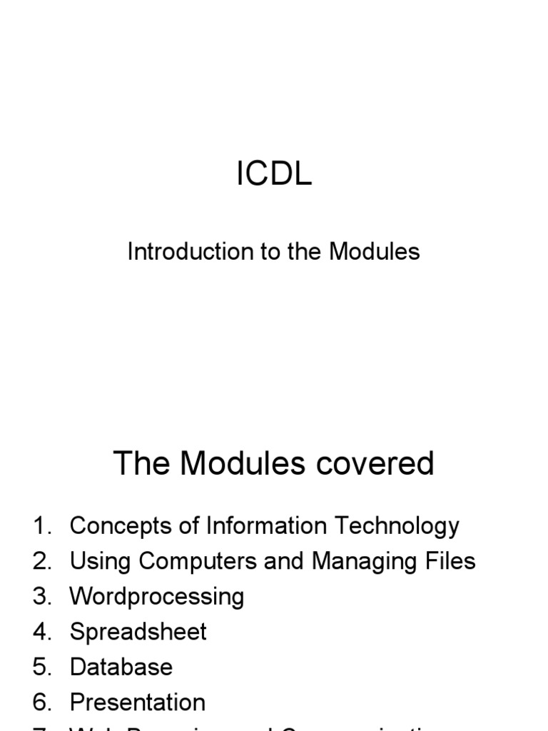 Introduction To The Modules | PDF | Spreadsheet | Databases