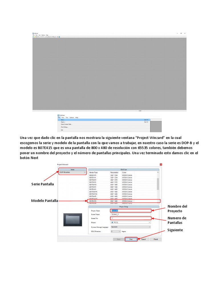 Configuración HMI Delta DOP-B07E415 | PDF | Point and Click ...