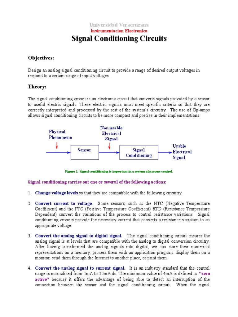 Analog Signal Conditioning Circuit Design | PDF | Analogue Electronics ...