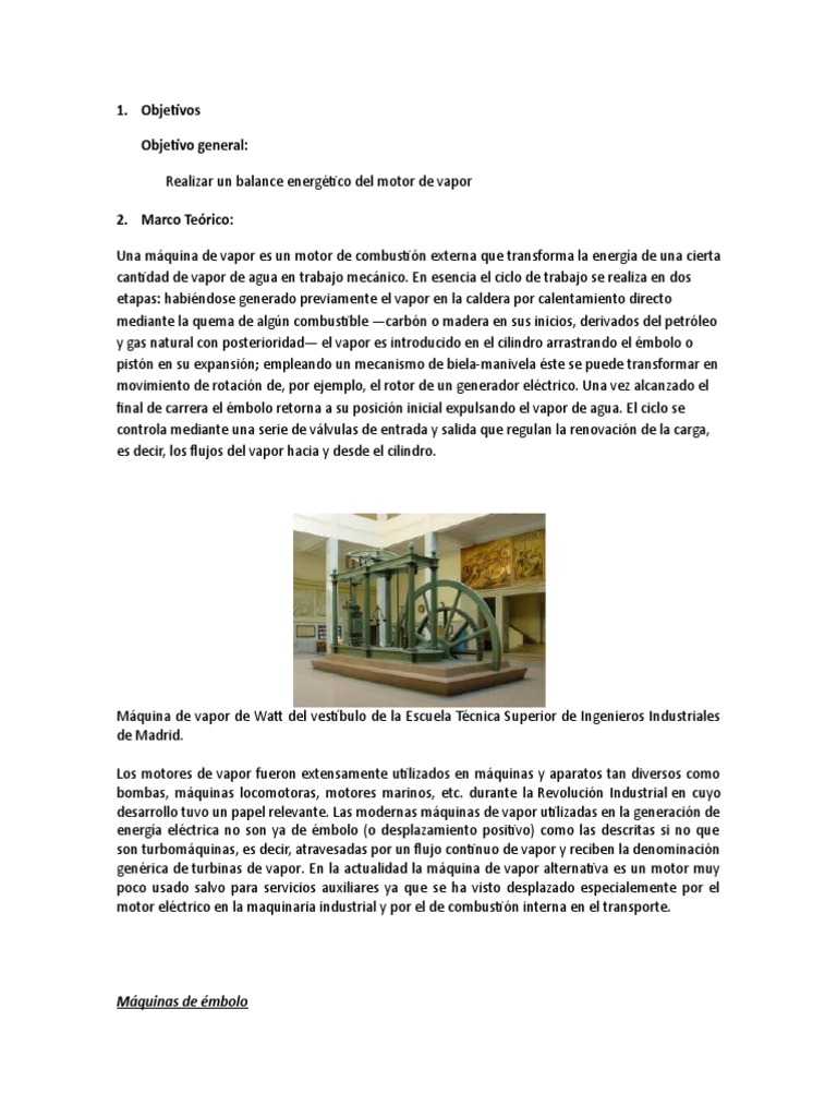 Marco Teorico | PDF | Máquina de vapor | Motor de combustión interna