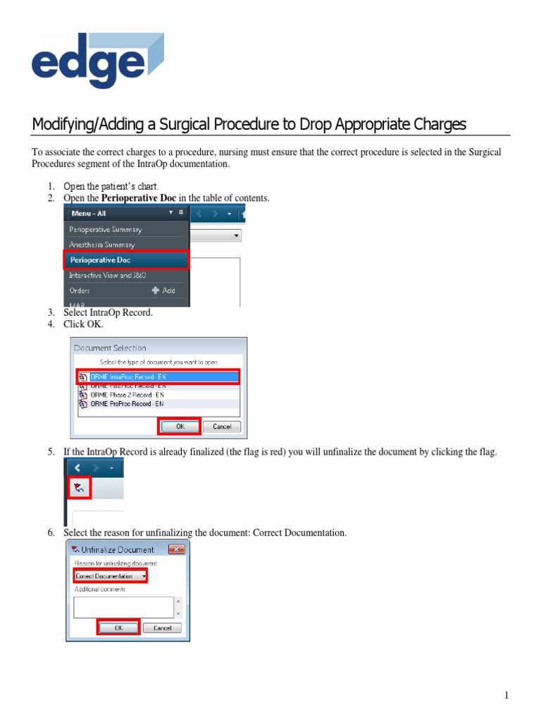 Surginet Correcting Procedures Job Aid PDF | PDF | Software | System ...