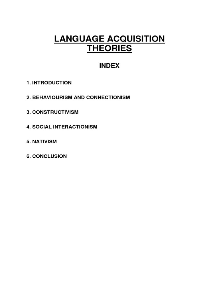 Language Acquisition Theories | PDF | Language Acquisition | Behaviorism