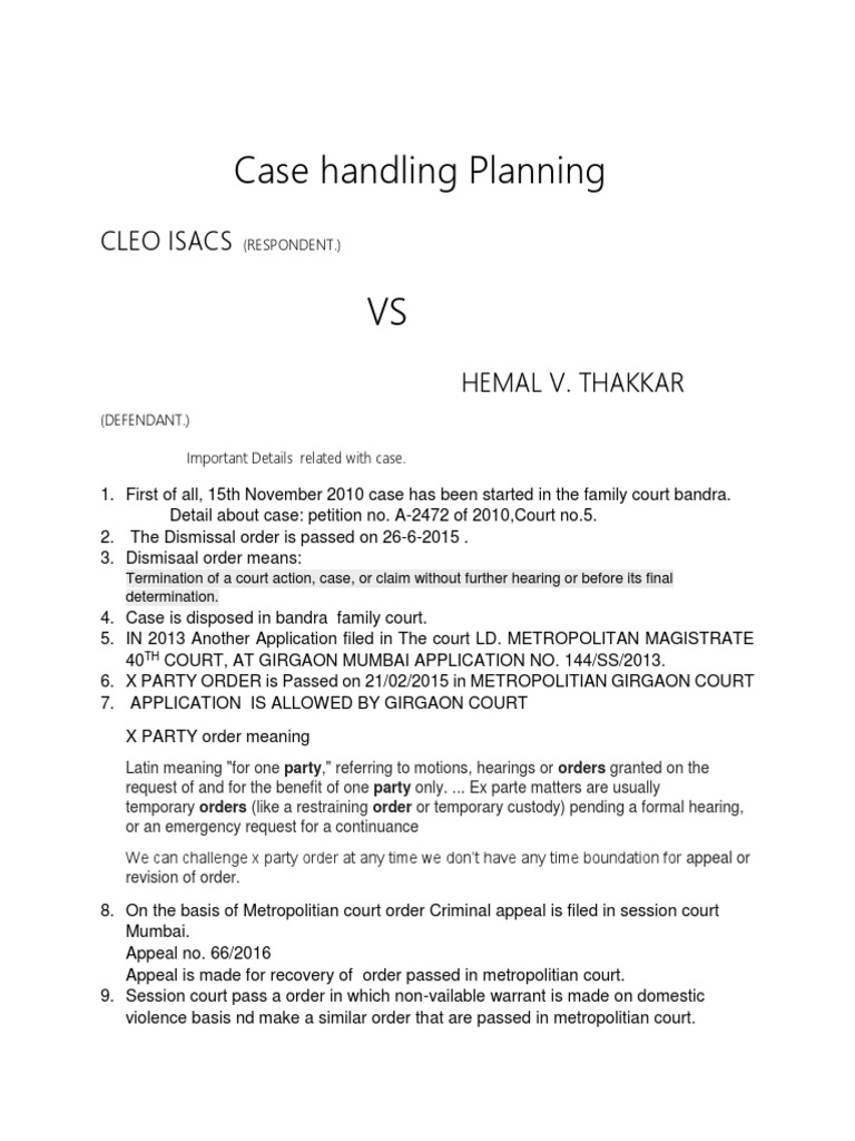 Case Handling Planning | PDF | Justice | Crime & Violence