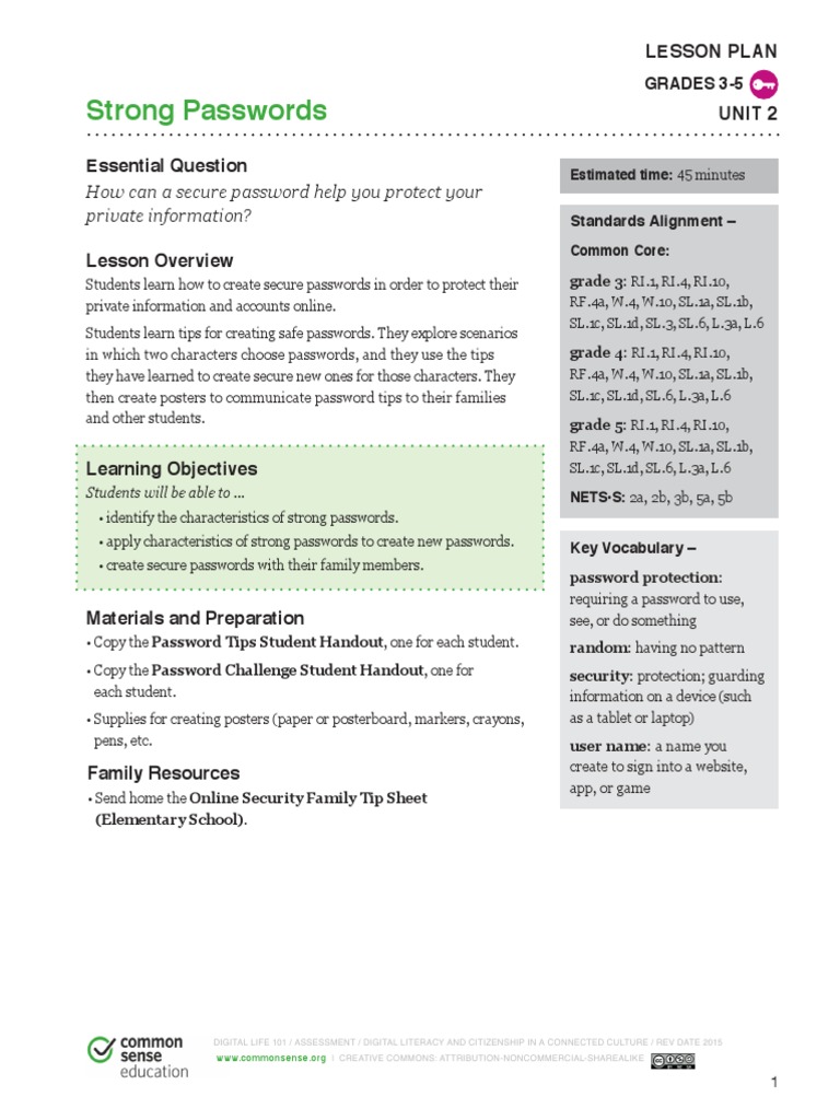 Creating Strong Passwords for Kids | PDF | Password | Computer Security