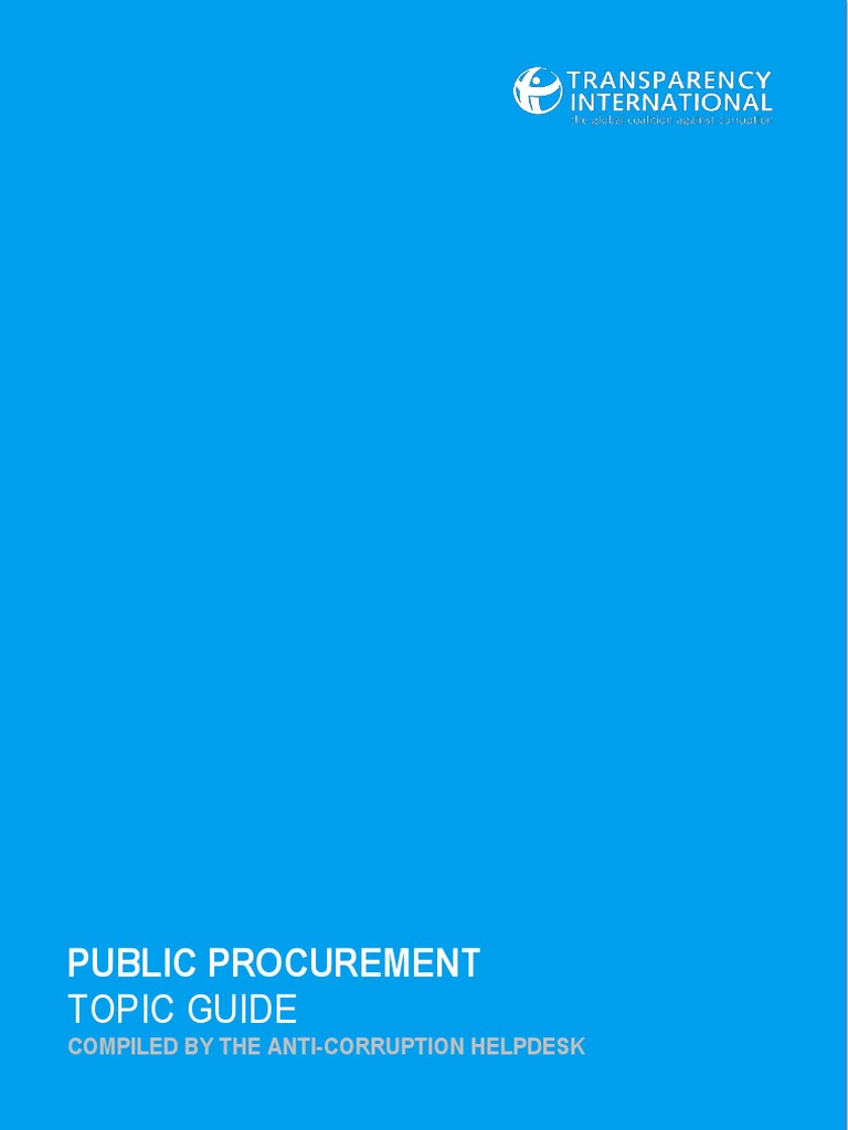 Public Procurement Topic Guide | PDF | Corruption | World Trade ...