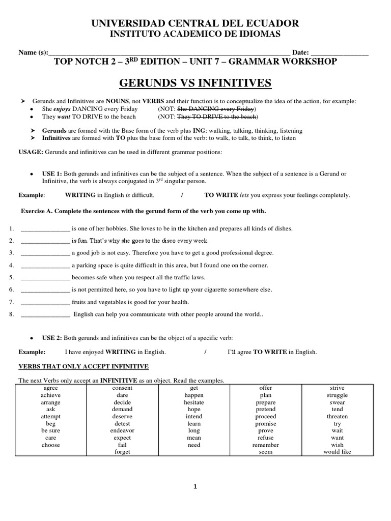 Unit 7 - Top Notch 2 - Extra Material | PDF | Verb | English Language
