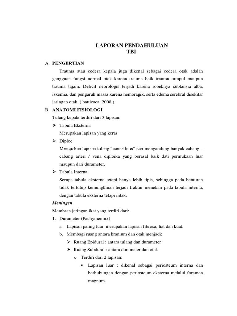 LP & Askep TBI Lis | PDF