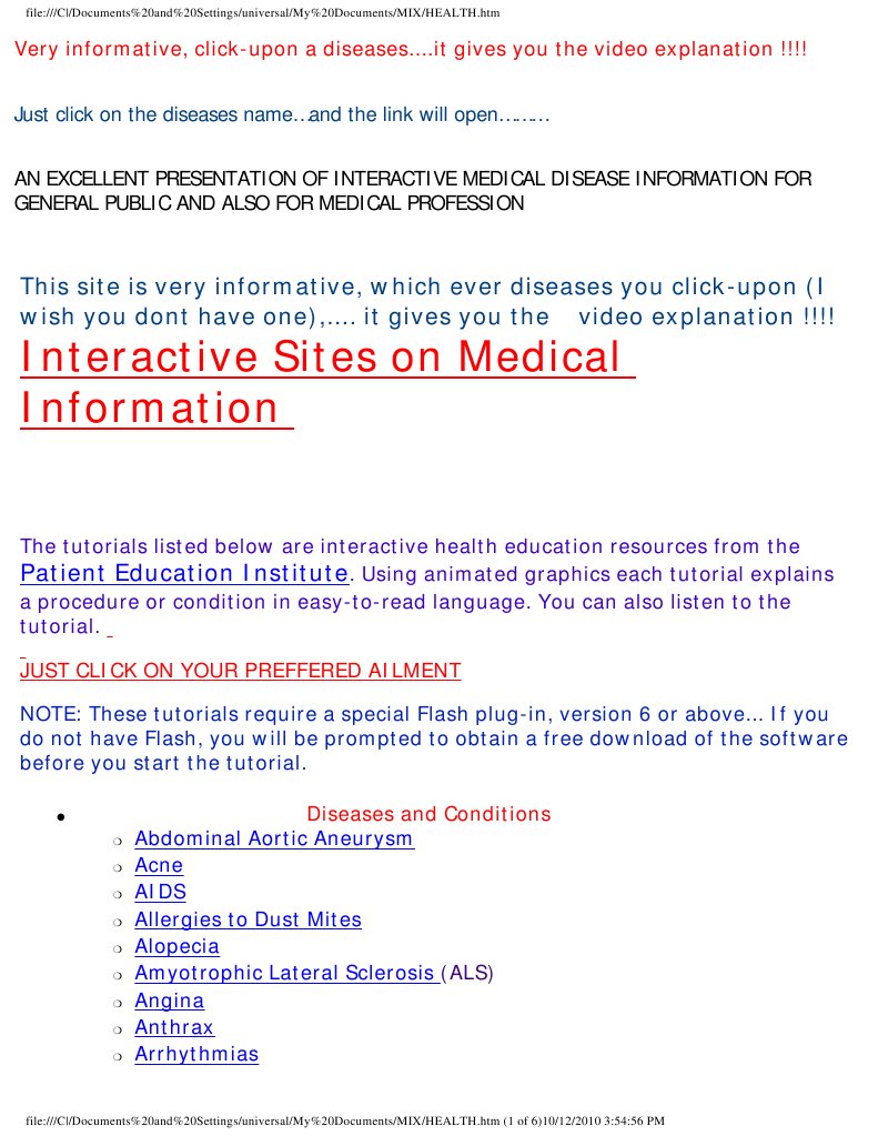 Interactive Sites On Medical Information | PDF | Echocardiography | Heart