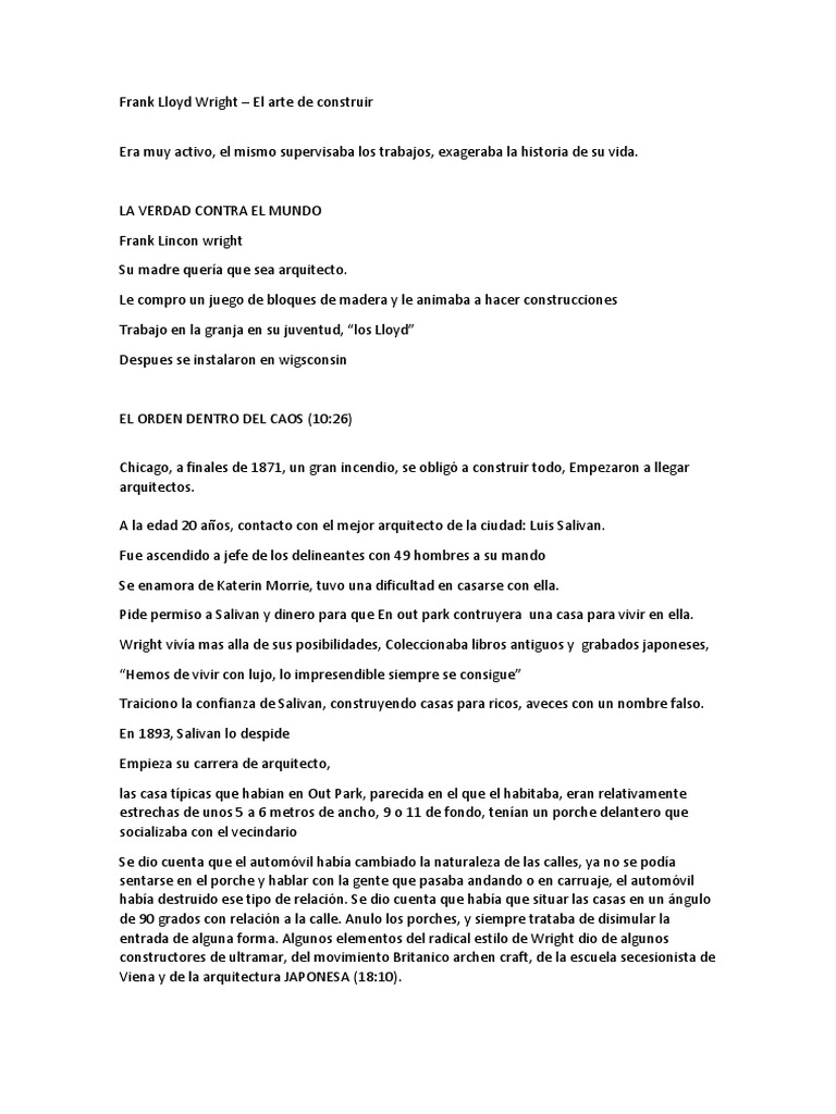 Frank Lloyd Wright | PDF