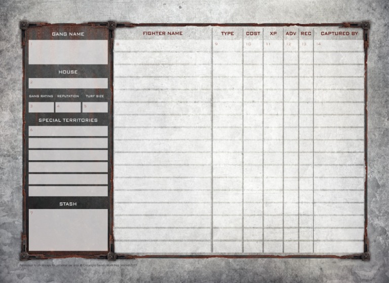 40K Necromunda Roster PDF | PDF