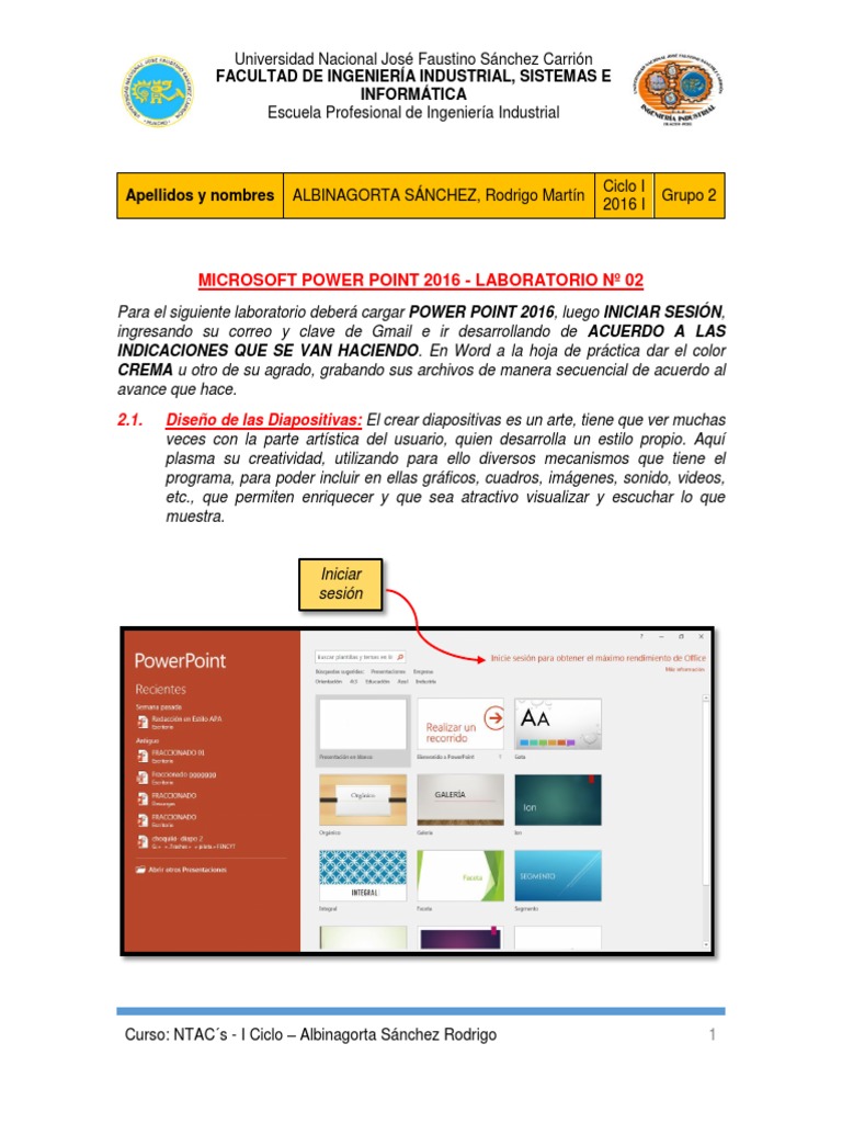 Laboratorio #2 - Power Point 2016 | PDF | Microsoft PowerPoint | Point ...