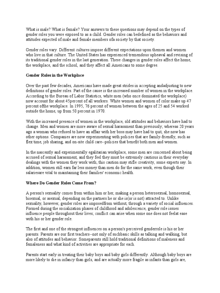 What Is Male | PDF | Gender Role | Man