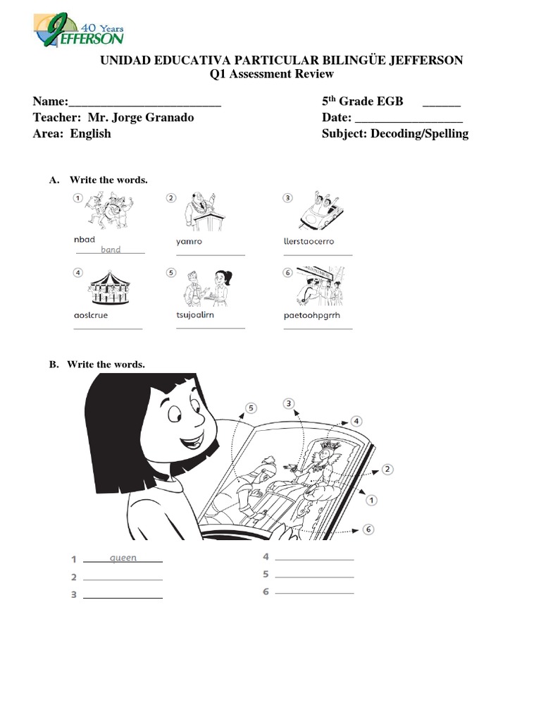 Decoding-Spelling Q1 - Assessment Review | PDF