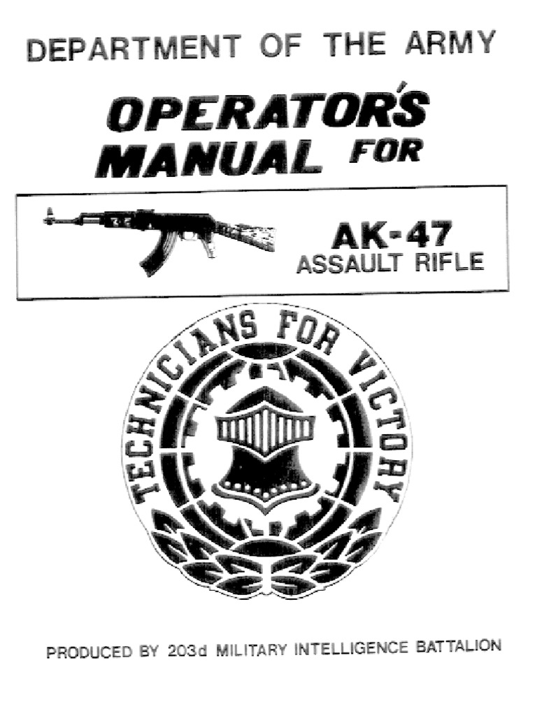 US Army Operators Manual For AK47 | PDF
