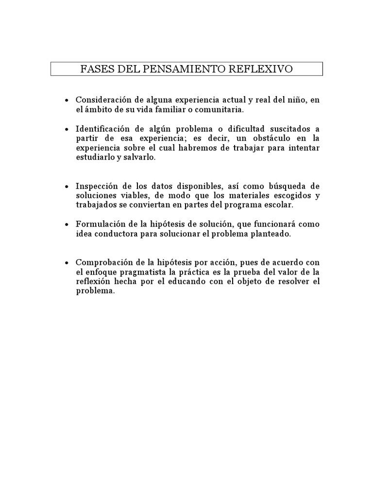 Fases del Pensamiento Reflexivo | PDF