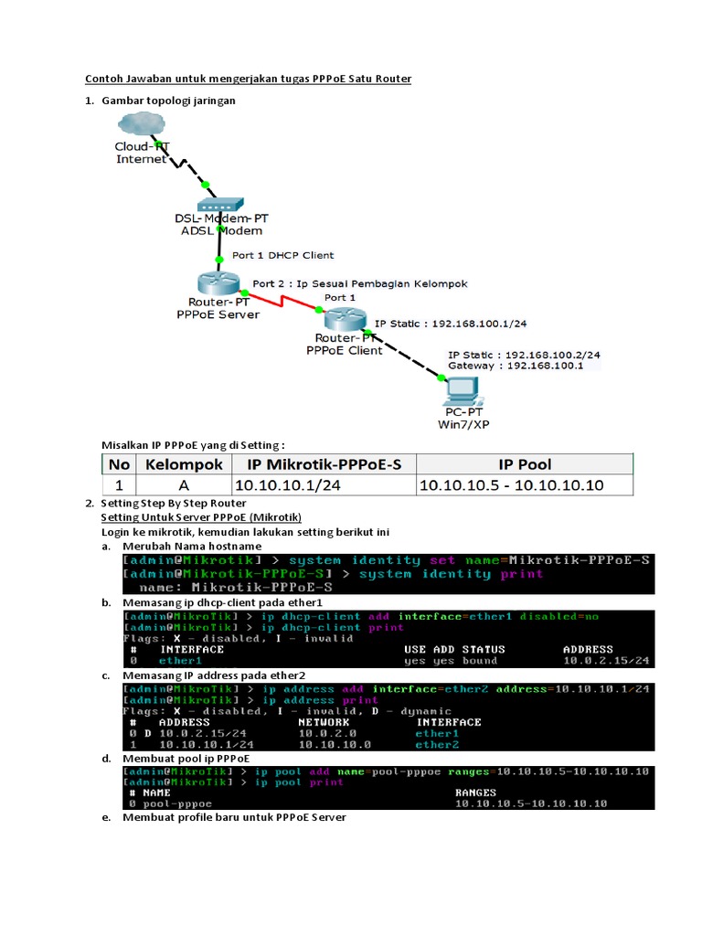 Contoh Jawaban Tugas PPPoE 2 Router | PDF