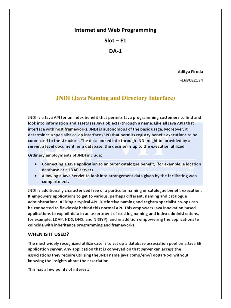 Java Naming And Directory Interface Pdf Application Programming Interface Java