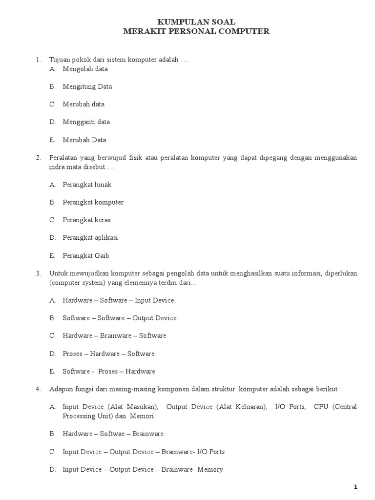01-Merakit Personal Computer | PDF