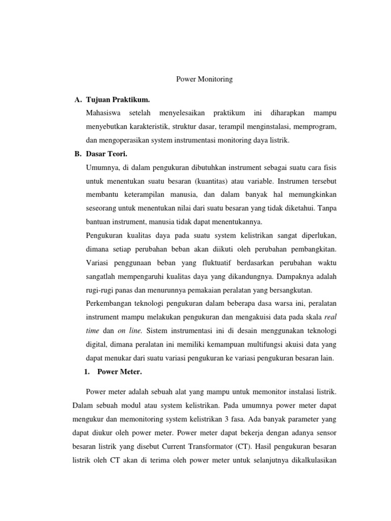 Monitoring Daya Listrik | PDF