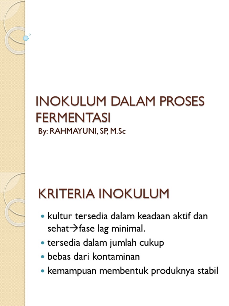 Inokulum Dalam Proses Fermentasi | PDF