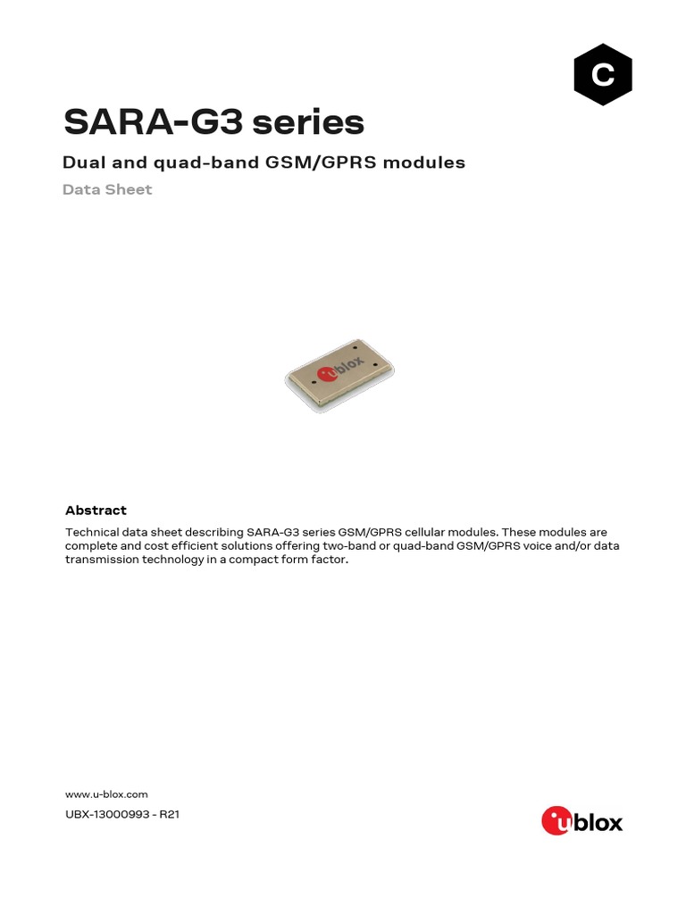 SARA-G3 DataSheet (UBX-13000993) PDF | PDF | File Transfer Protocol | Telecommunications Standards
