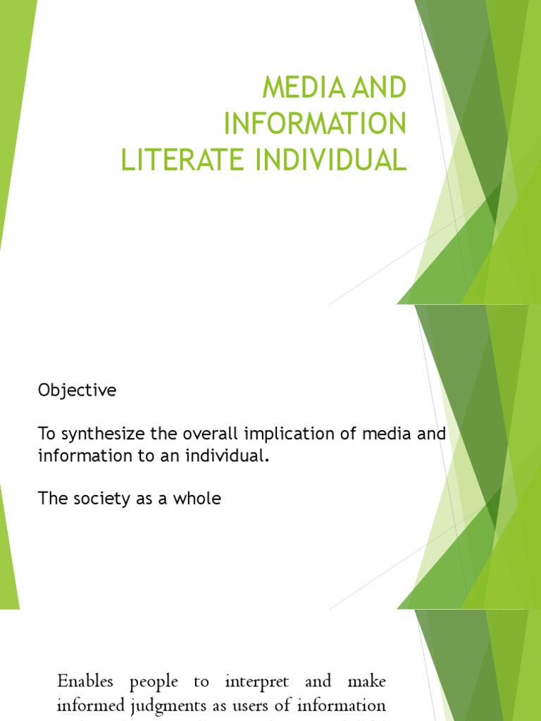 Media and Information Literate Individual | Literacy | Employment