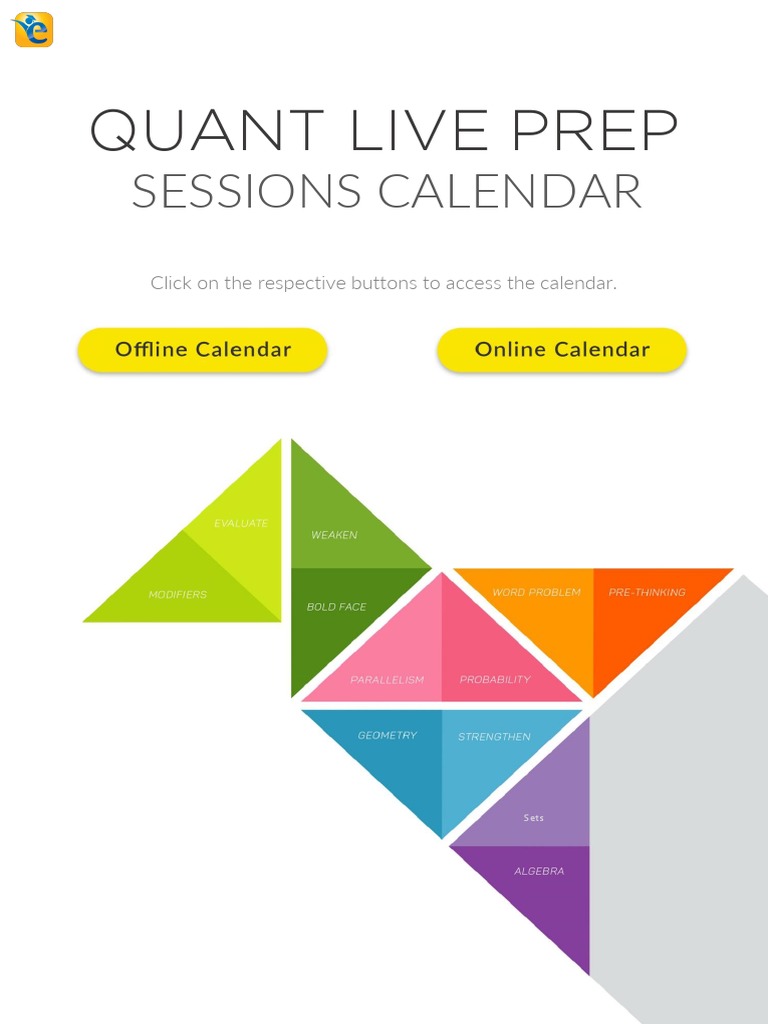Sessions Calendar: Quant Live Prep | PDF | Classroom | Educational ...
