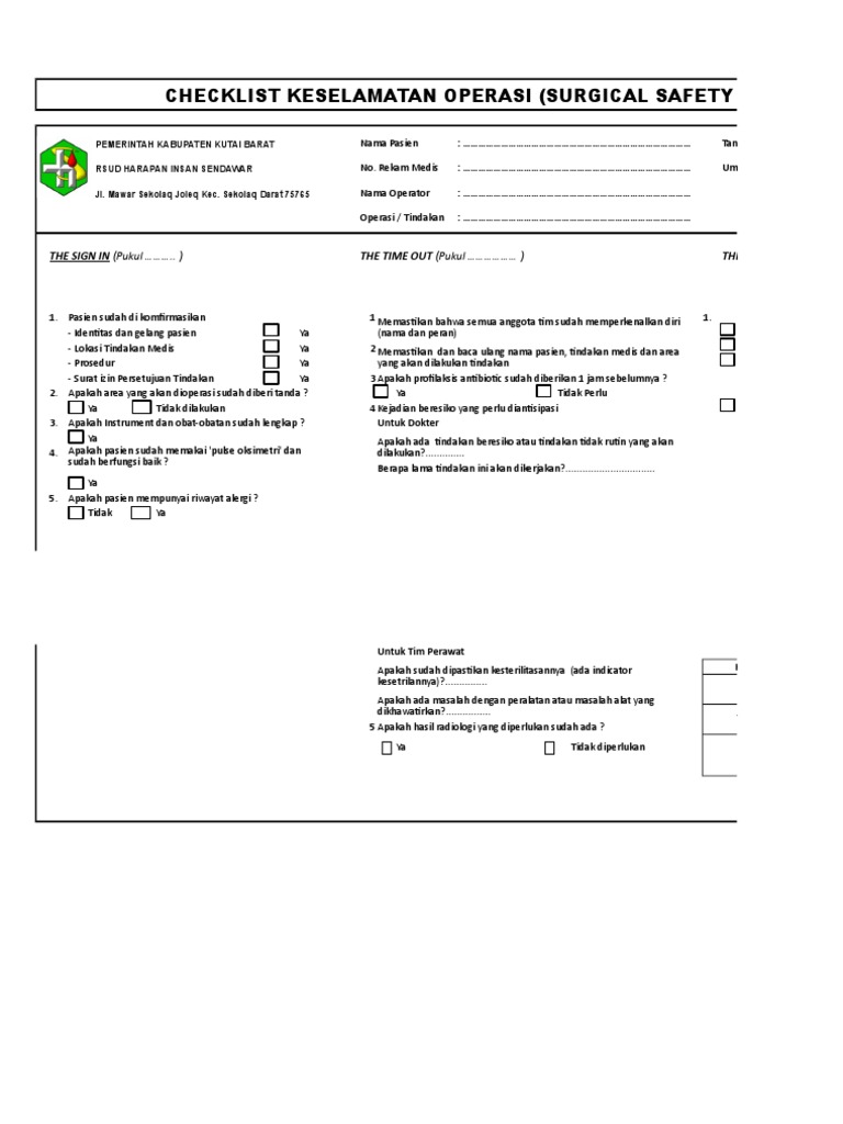 Form CheckList Rsud HIS IGD | PDF