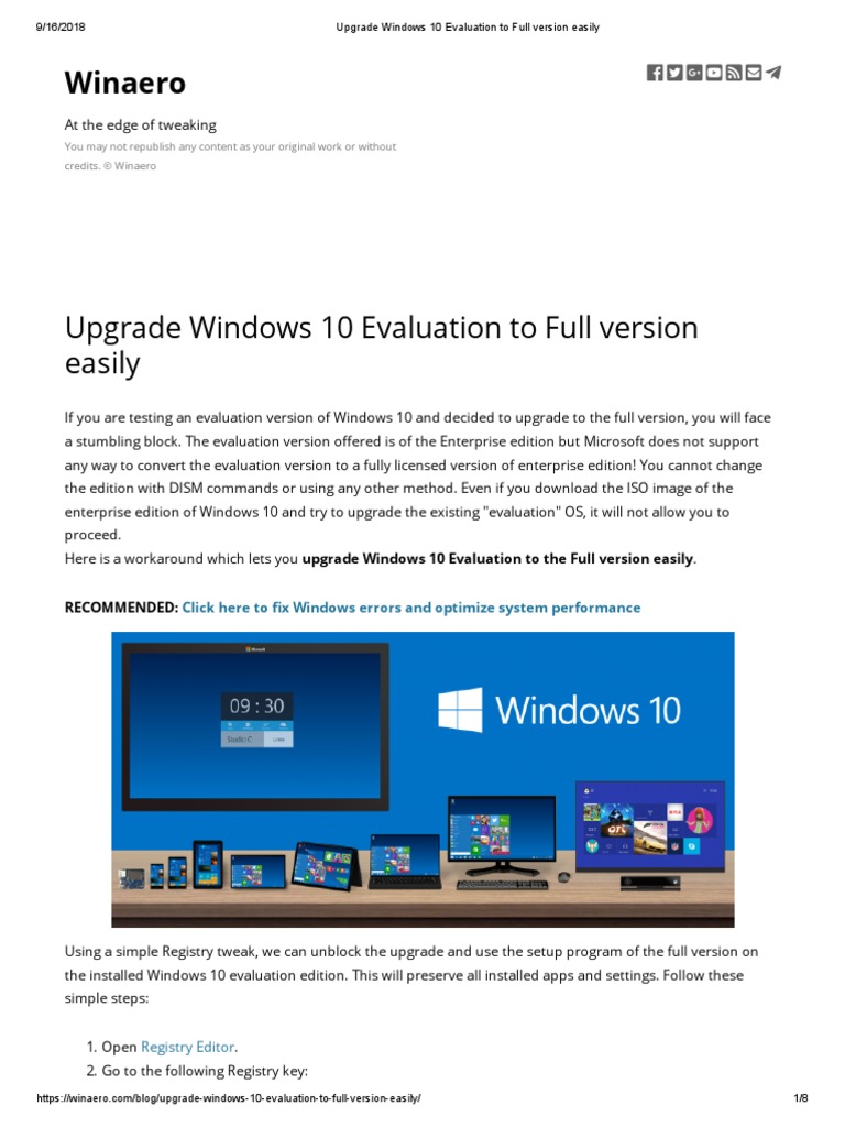 Upgrade Windows 10 Evaluation To Full Version | PDF | Windows 10 ...