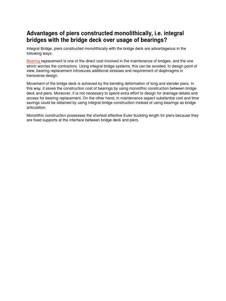 Advantages of Monolithic Bridge Piers | PDF