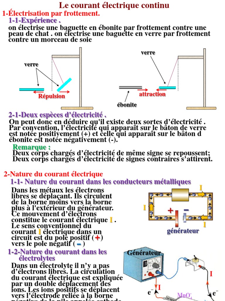 8-Le Courant Electrique | PDF | Courant électrique | Électricité