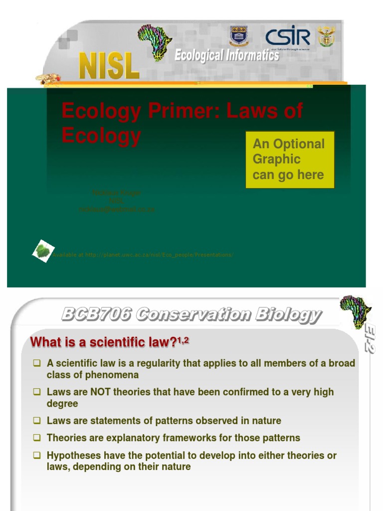 Ecology Primer: Laws of Ecology: An Optional Graphic Can Go Here | PDF ...
