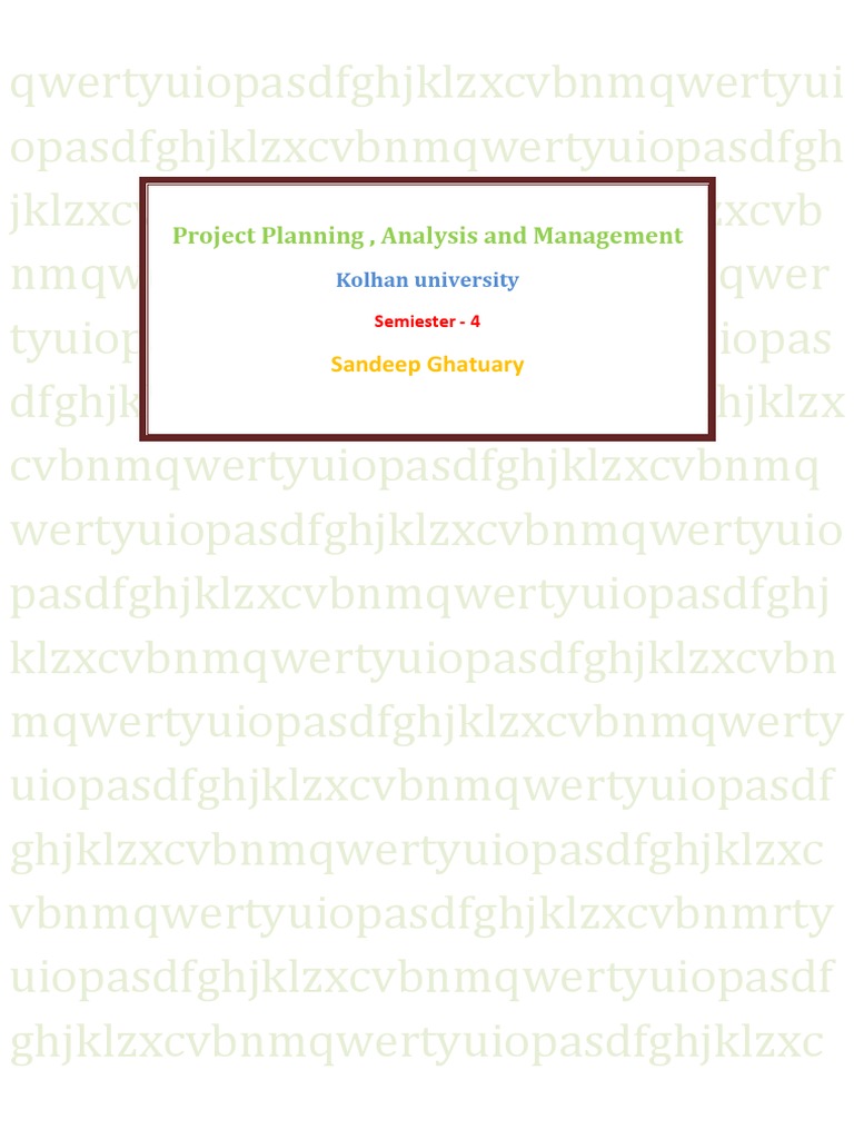 Project Planning Analysis and Management | PDF | Technical Analysis ...