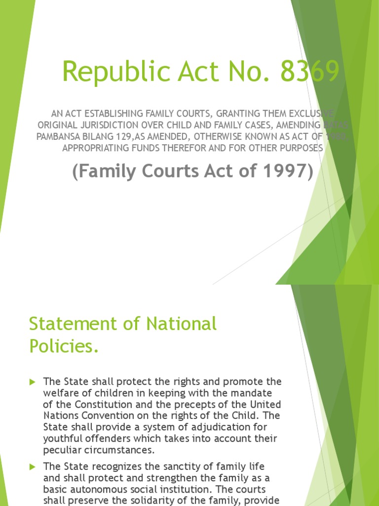 RA 8369 Report | Download Free PDF | Domestic Violence | Habeas Corpus