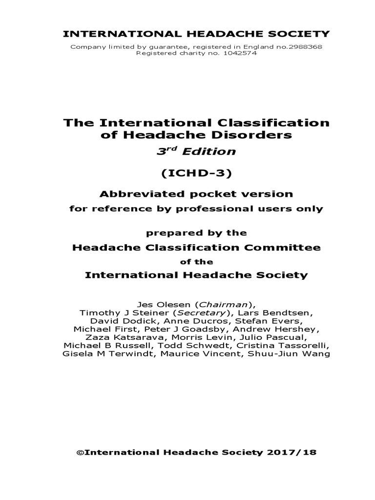A Concise Guide to Headache Classification: Key Diagnostic Criteria ...