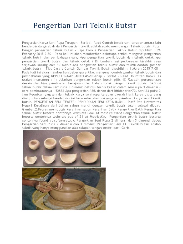 Pengertian Dari Teknik Butsir | PDF