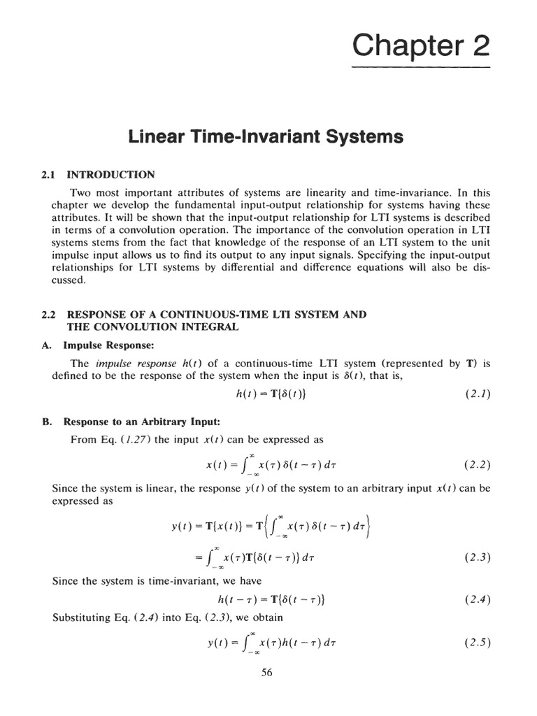 An In-Depth Examination of Linear Time-Invariant Systems | PDF | Analysis | Systems Theory
