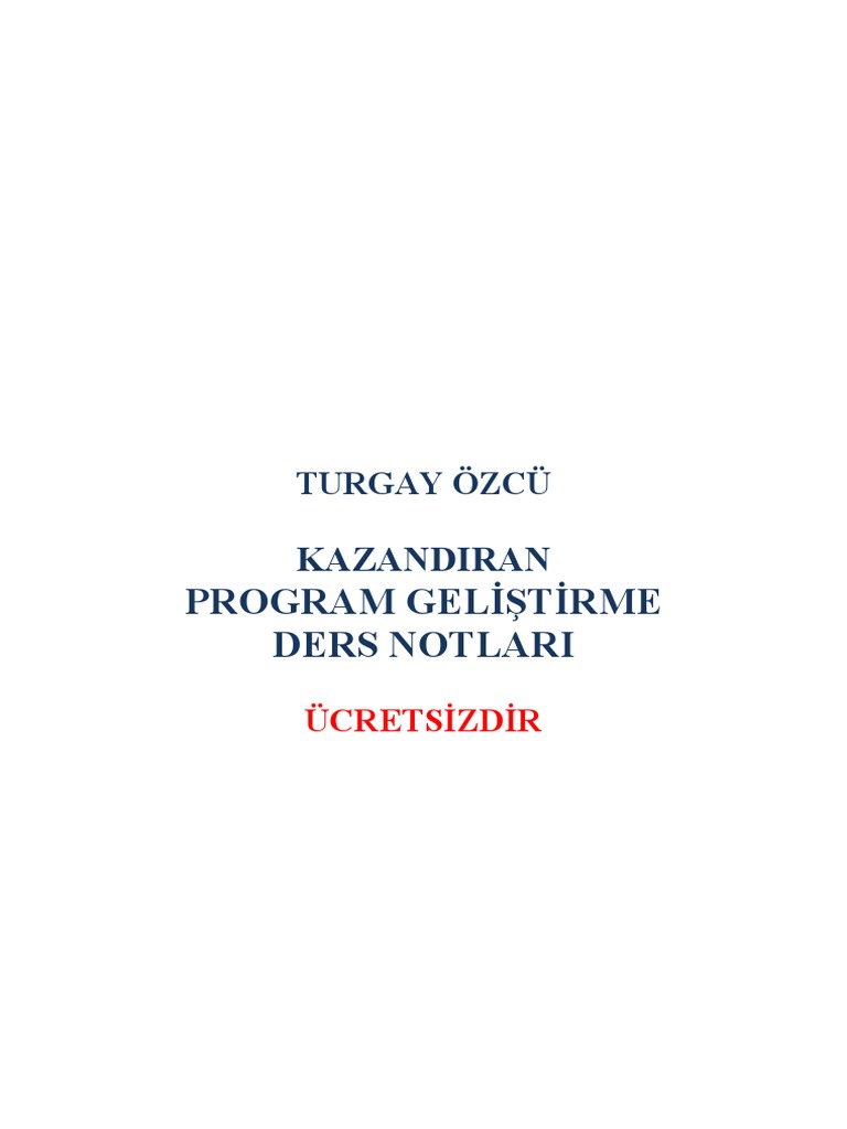 Program Geliştirme Ders Notu | PDF