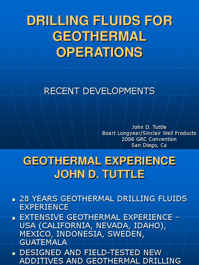 Geothermal Drilling Fluid Presentation | Rheology | Polymers