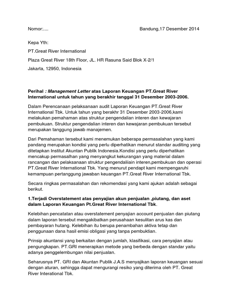 Management Letter | PDF